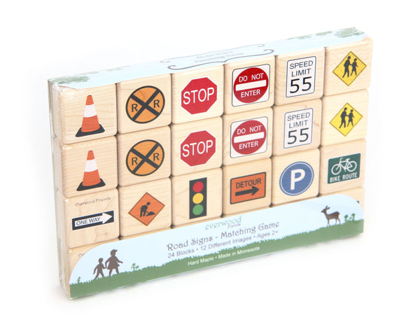 Road Signs Wooden Matching Game - 24 pc Set – Everwood Friends