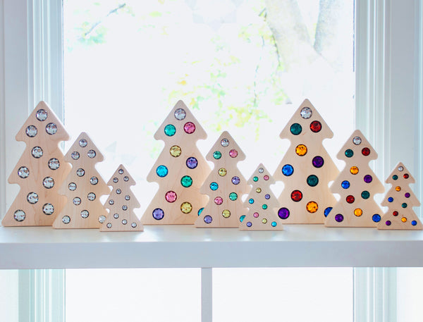 LIMITED! Medium 6" Clear Christmas Tree Gem Block – Everwood Friends