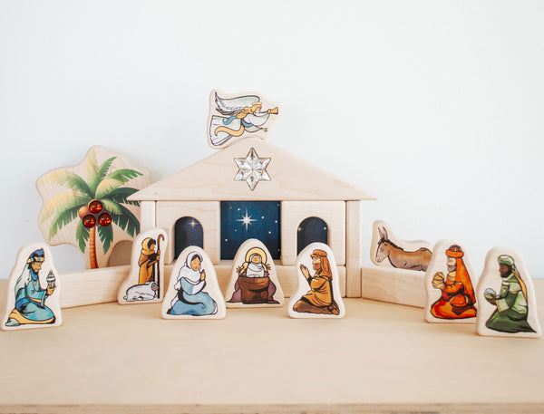 LIMITED! Nativity Crèche 11 pc. Maple Building Block Set – Everwood Friends