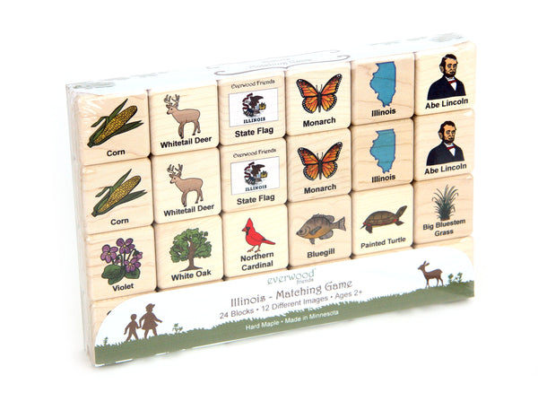 Illinois Wooden Matching Game - 24 pc Set – Everwood Friends