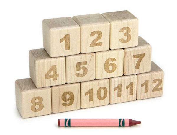12 pc. 1-12 Engraved Maple Number Blocks – Everwood Friends