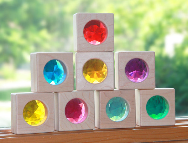 4 pc Cool Color Window Gem Blocks - Everwood Friends
