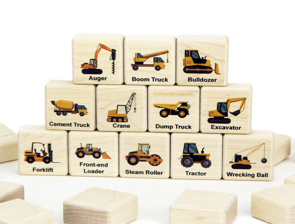 Construction Machines Wooden Matching Game - 24 pc Set – Everwood Friends